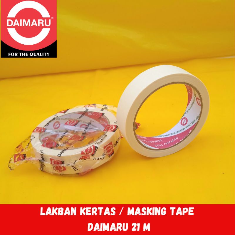 Jual lakban kertas daimaru / masking tape daimaru tebal 21 m | Shopee ...