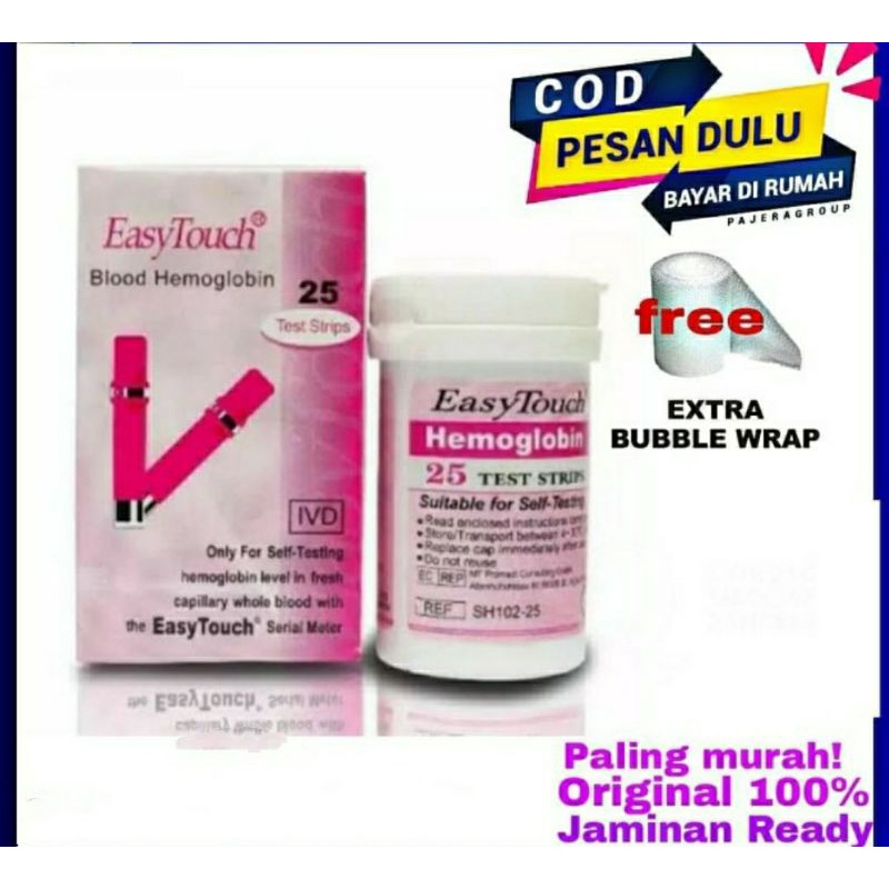 Jual Strip Hemoglobin Easy Touch / stik Hemoglobin / strip Hb ET 2025/ ...
