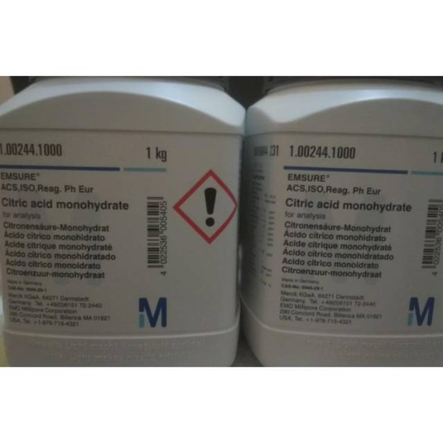 Jual Citric acid monohydrate 1000gr analis MERCK | Shopee Indonesia
