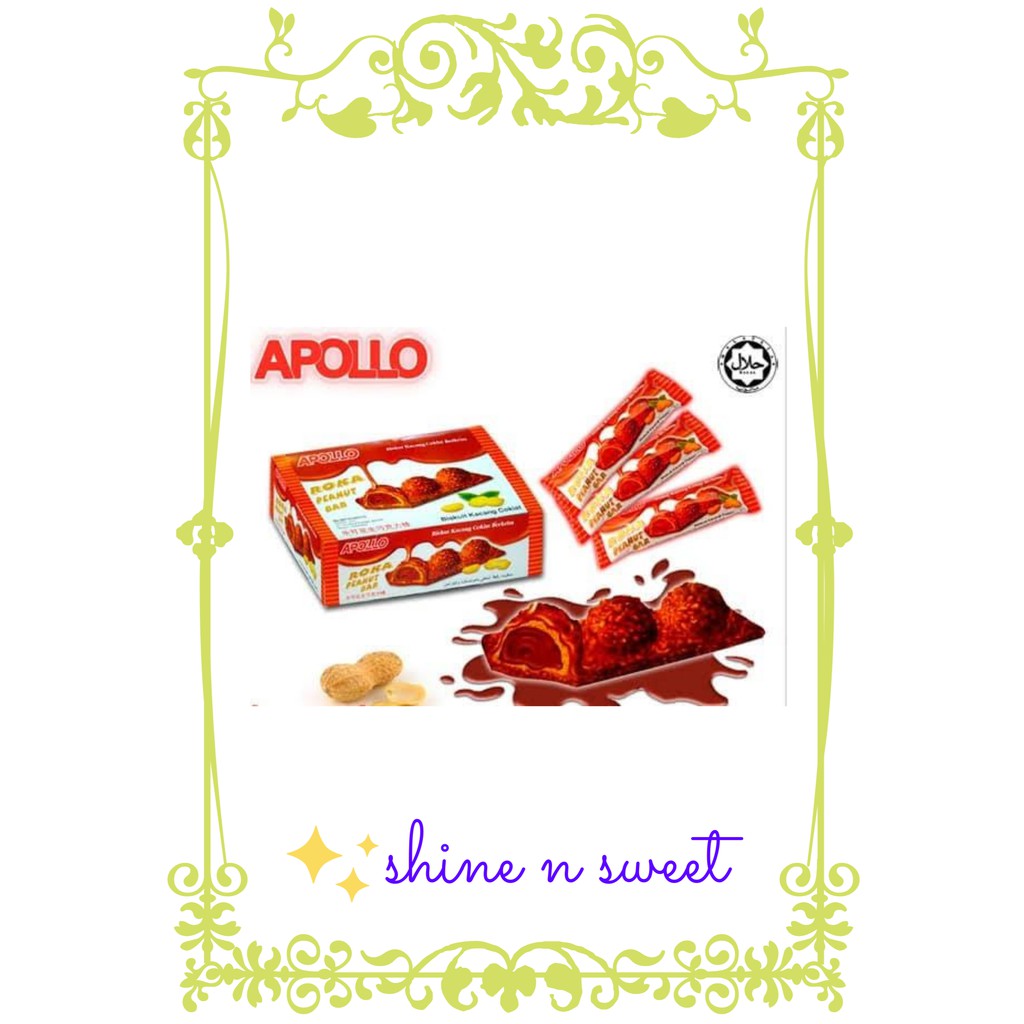 Jual Apollo Roka Peanut Bar / Wafer Kacang Dan Krim Cokelat /Biskuit ...