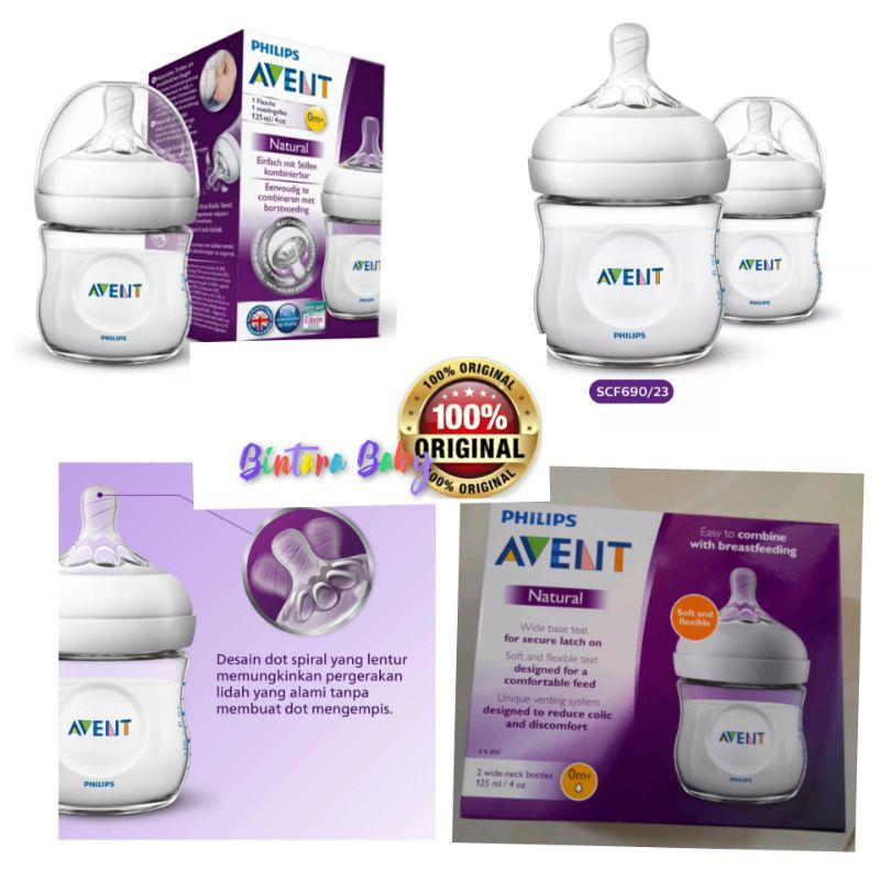 Jual Botol Susu Philips Avent Natural 125ml / Avent Natural Nipple Ulir ...