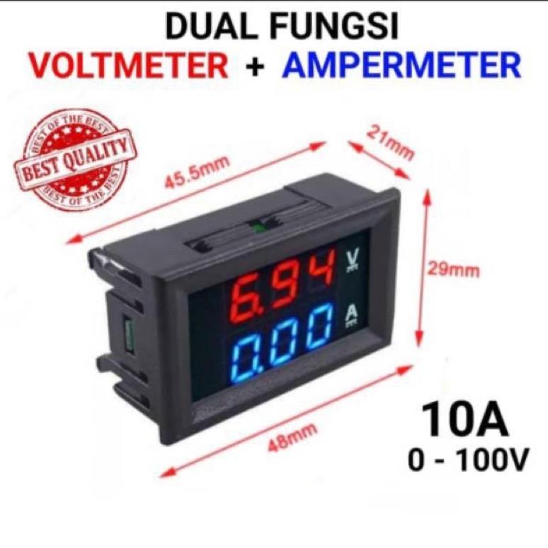 Jual Dual Volt Amp Meter Digital Ampere Meter Voltmeter 10A 0-100V ...