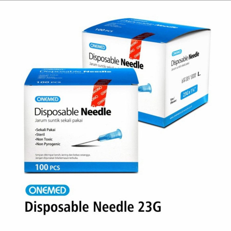 Jual Onemed Jarum Disposable Needle 23G per box isi 100 pcs | Shopee Indonesia