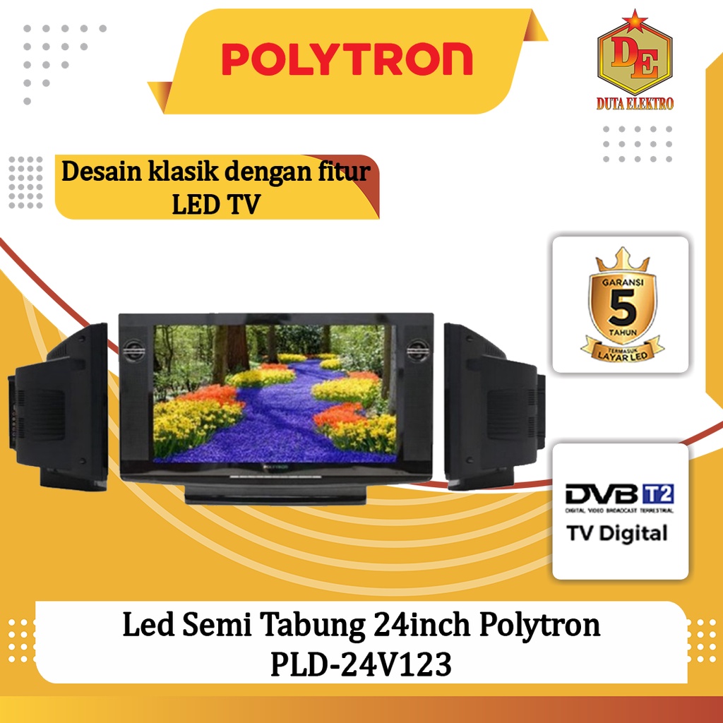 Jual Led 24inch Polytron PLD 24 V 123 Digital TV Semi Tabung | Shopee ...