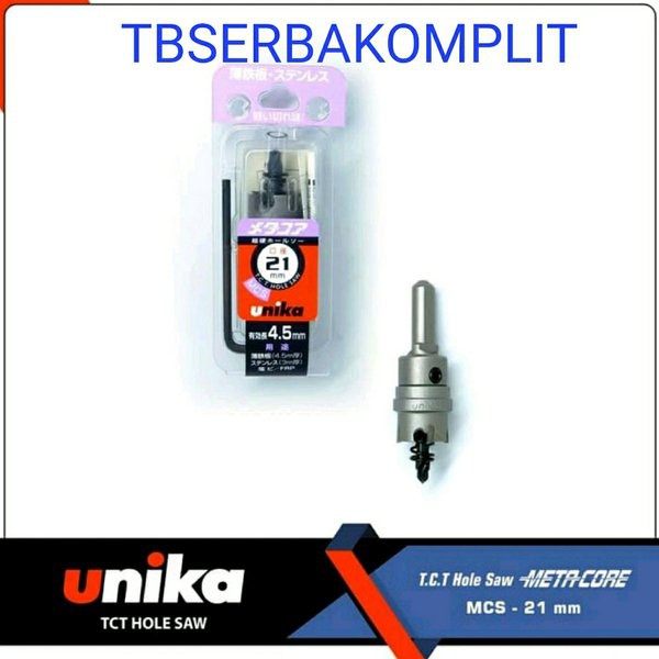 Jual Holesaw TCT 21mm UNIKA JAPAN Metacore MCS 21 mm Mata Bor Hole Saw Stainless Steel SS ...