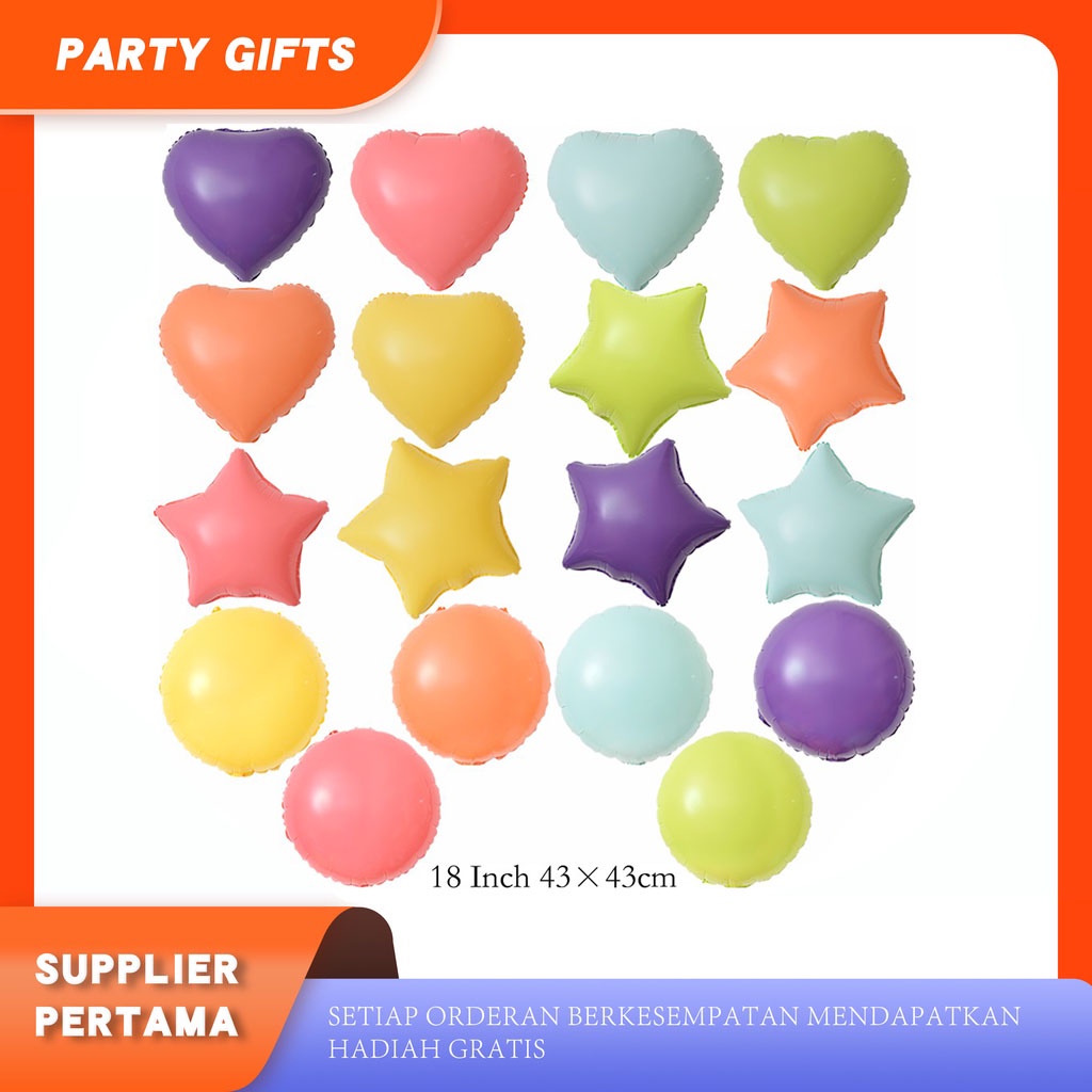 Jual Balon Bulat Bintang Bentuk Love Hati Warna Macaron Random | Shopee ...