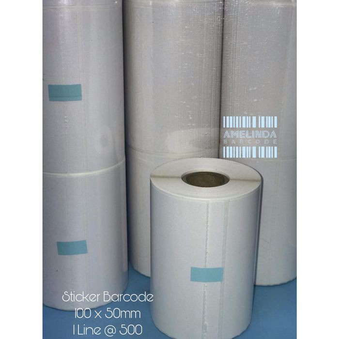 Jual Jual STICKER BARCODE LABEL UKURAN 100m x 50mm 1Line isi 500 / Roll ...