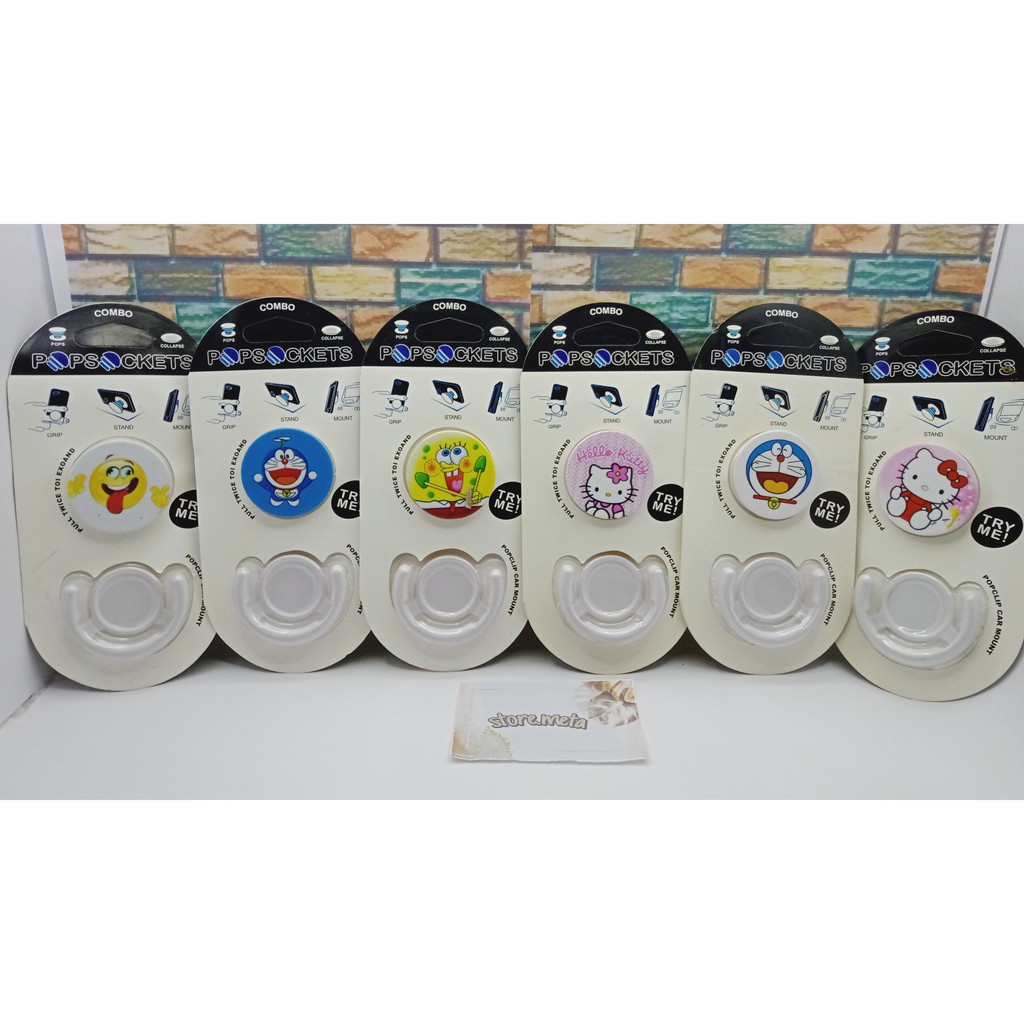 Jual Pop Sockets Edisi Karakter EMOTICON/DORAEMON/SPONGEBOB/HELLO KITTY ...
