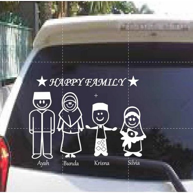 Jual Sticker mobil Stiker kaca belakang mobil stiker happy family ...