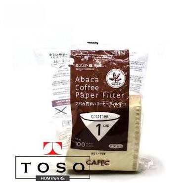 Jual Saringan Kopi V60 CAFEC Abaca Coffee Paper Filter Brown 1 Cup AC1 ...