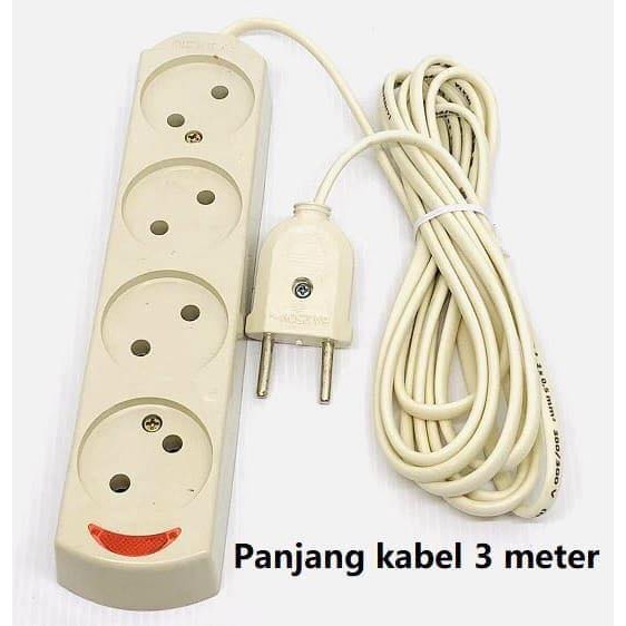 Jual Stop Kontak 4 Lubang Colokan Cok Listrik Sunfree + Kabel Panjang 3 ...