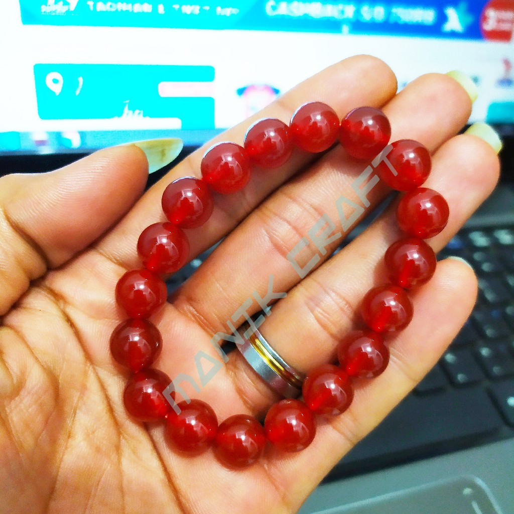 Jual [ 100% ORIGINAL ] GELANG GIOK KESEHATAN BATU ALAM MERAH RED JADE ...