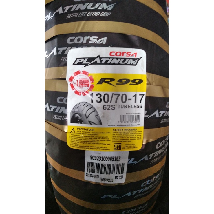 Jual ( SPECIAL PROMO ) Corsa platinum R99 130 70 - 17 tubeless Ban Luar ...