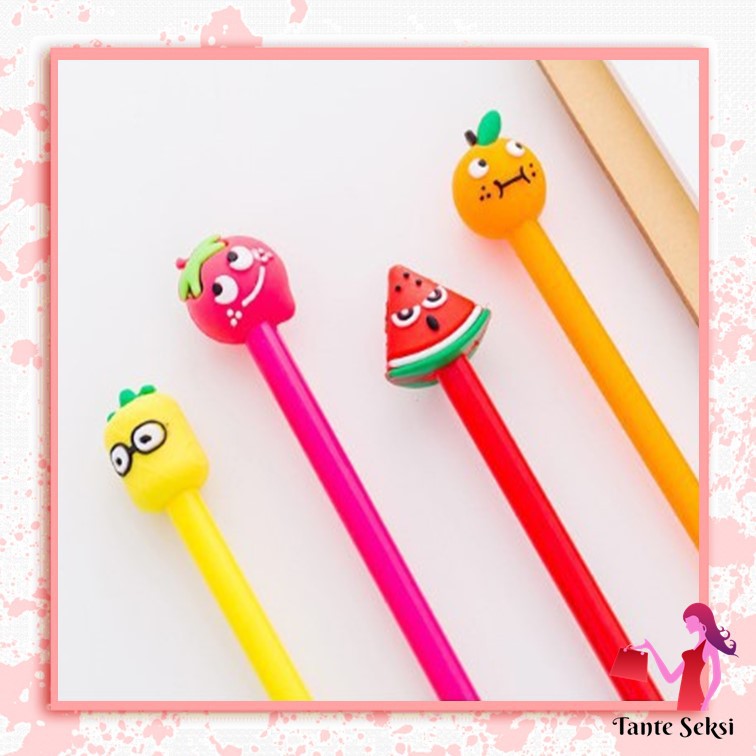 Jual Ballpoint Karakter Unik Lucu Pena Mini Fruits Alat Tulis Pulpen ...