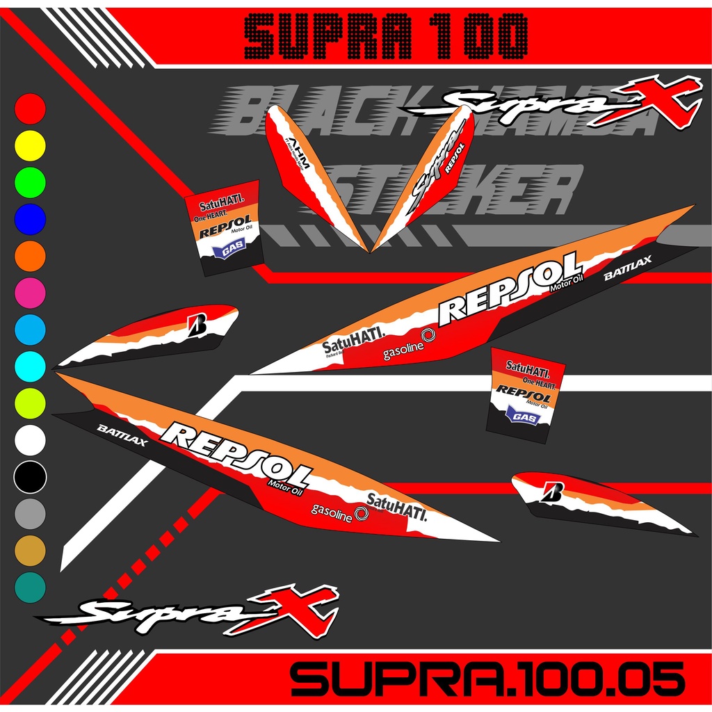 Jual Striping SUPRA X 100CC lama REPSOL - SUPRA FIT LAMA - sticker ...