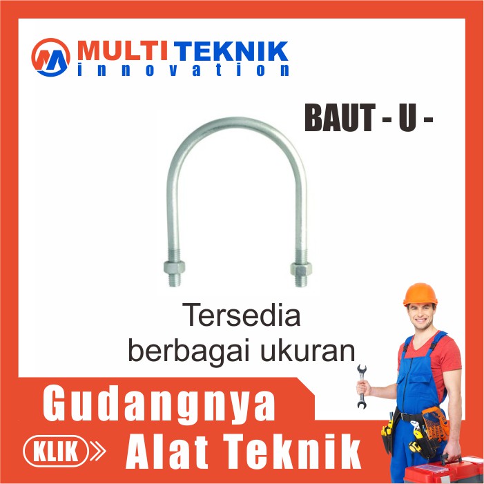 Jual Baut U Clamp Klem 5/16 lebar 1 2 3 4 inch galvanis klem pengencang ...