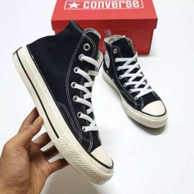Jual SEPATU CONVERSE 70S HIGH BLACK WHITE SOL GLOSSY 36-44 | Shopee ...