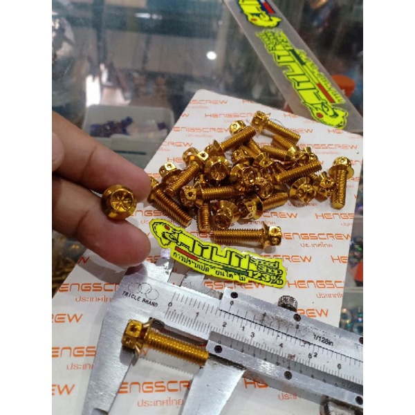 Jual Baut probolt gold flower 6x20 drat 10 panjang 2cm Heng Thailand harga satuan | Shopee Indonesia