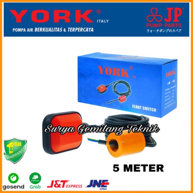Jual Float Switch York 5 Mtr Kabel Otomatis Pompa Celup Dan Toren Air Shopee Indonesia
