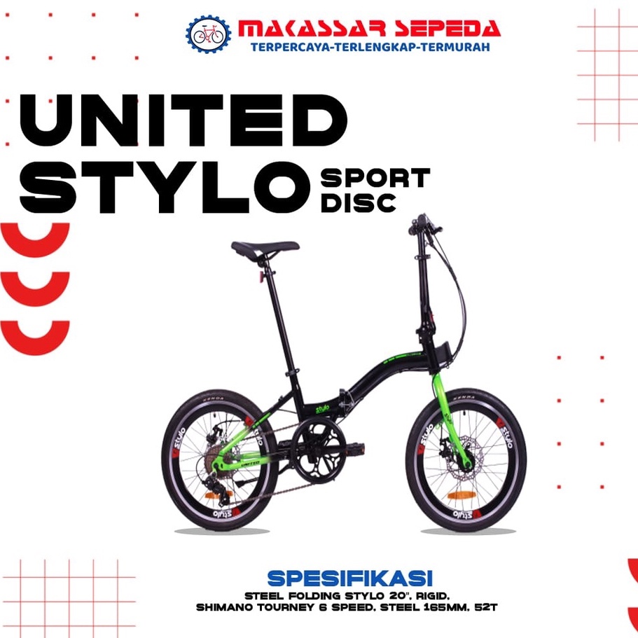 Jual SEPEDA LIPAT UNITED STYLO 20INCH | Shopee Indonesia
