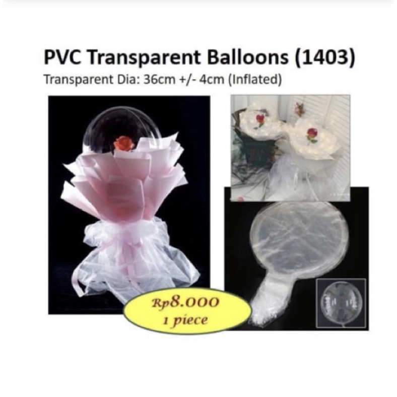 Jual PVC Transparent Balloons 1403 Balon Buket Bunga Barang Florist ...