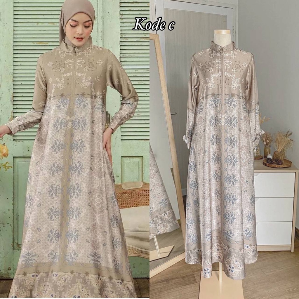 Jual DRESS GAMIS AURORA PAKAIAN WANITA / GAMIS ARMANY / SILK MOTIF ...