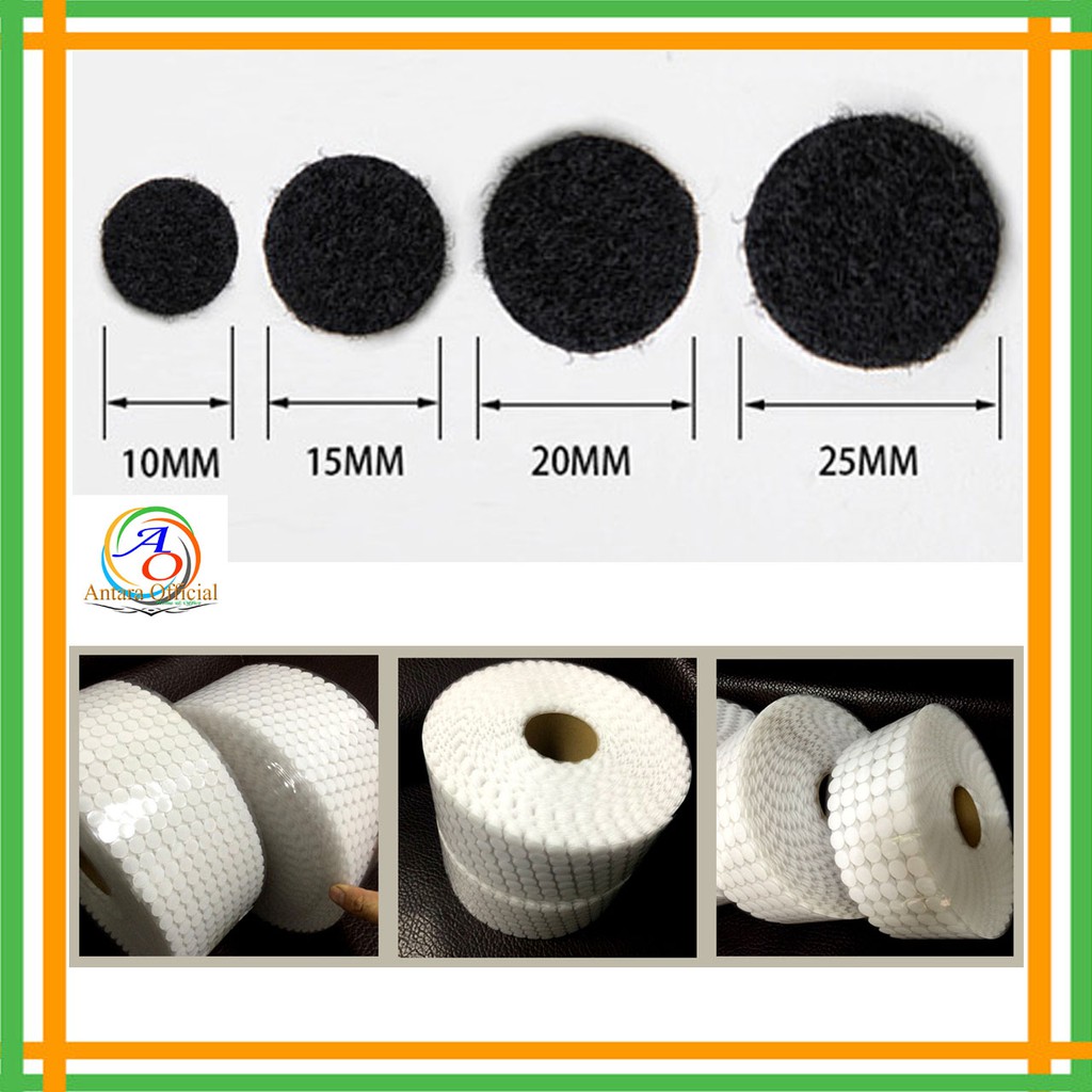 Jual 450 Pcs pasang Velcro Tape Bulat Double Side Perekat Serbaguna ...