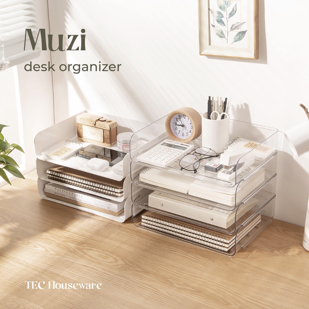 Jual 【TEC】MUZI Organizer Meja Office table Rak Susun Peralatan Kantor ...