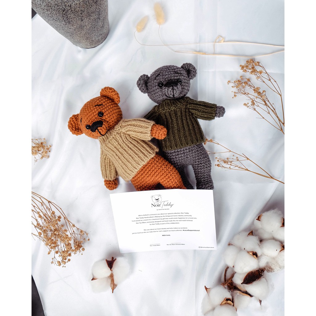 Jual Handmade Crochet Teddy Bear - Set | Shopee Indonesia
