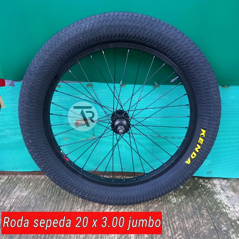 Jual RODA SEPEDA bmx 20 x 3.00 full hitam atau velg sepeda siap pakai ...