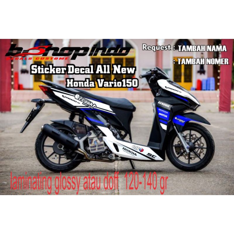 Jual Stiker decal Vario New 150 Full Body Crank variasi putih biru ...