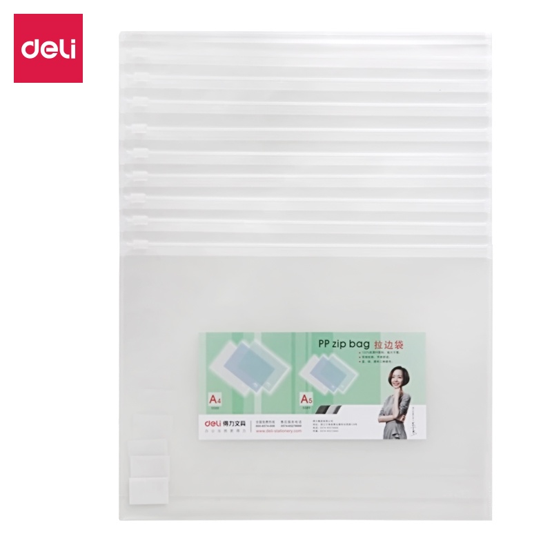 Jual Deli Zipper Storage Bag / Zipper Travel Pouch / Plastik Ziplock A4 ...