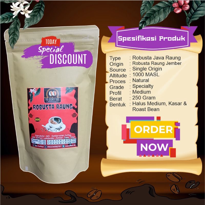 Jual Robusta Premium 1 Kg | Bubuk | SS Coffee | Shopee Indonesia