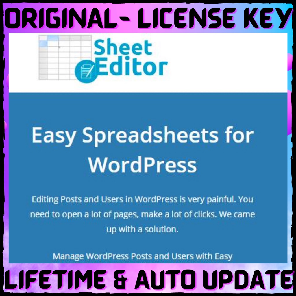Jual WordPress Plugin Pro: WP Sheet Editor Bundle (ORIGINAL, LIFETIME dan AUTOUPDATE) | Shopee ...