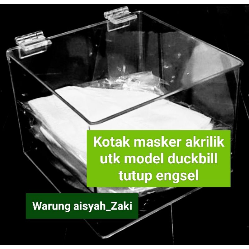 Jual kotak masker akrilik untuk model duckbill tutup ENGSEL 13x13x10cm ...