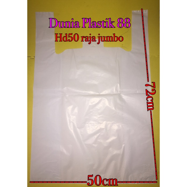 Jual -/+ 19lembar kantong plastik kresek HD50 PUTIH SUSU raja jumbo ...