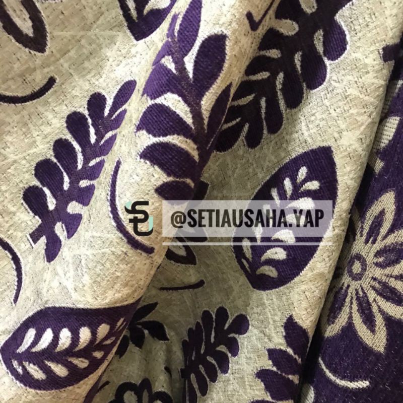 Jual Kain sofa premium designer chenille -motif daun floral minimalis ...