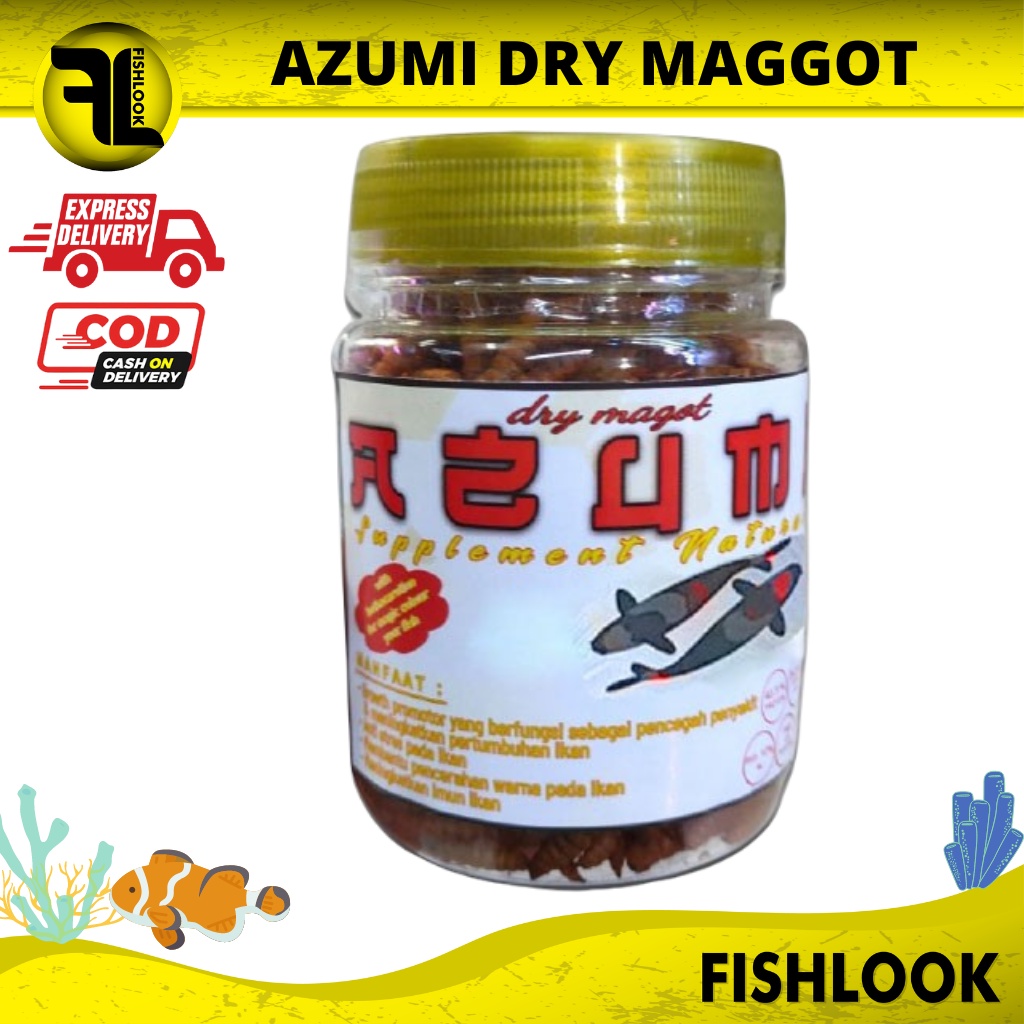 Jual AZUMI DRY MAGGOT MAGOT 40gr Ulat ulet Kering pakan predator ikan ...