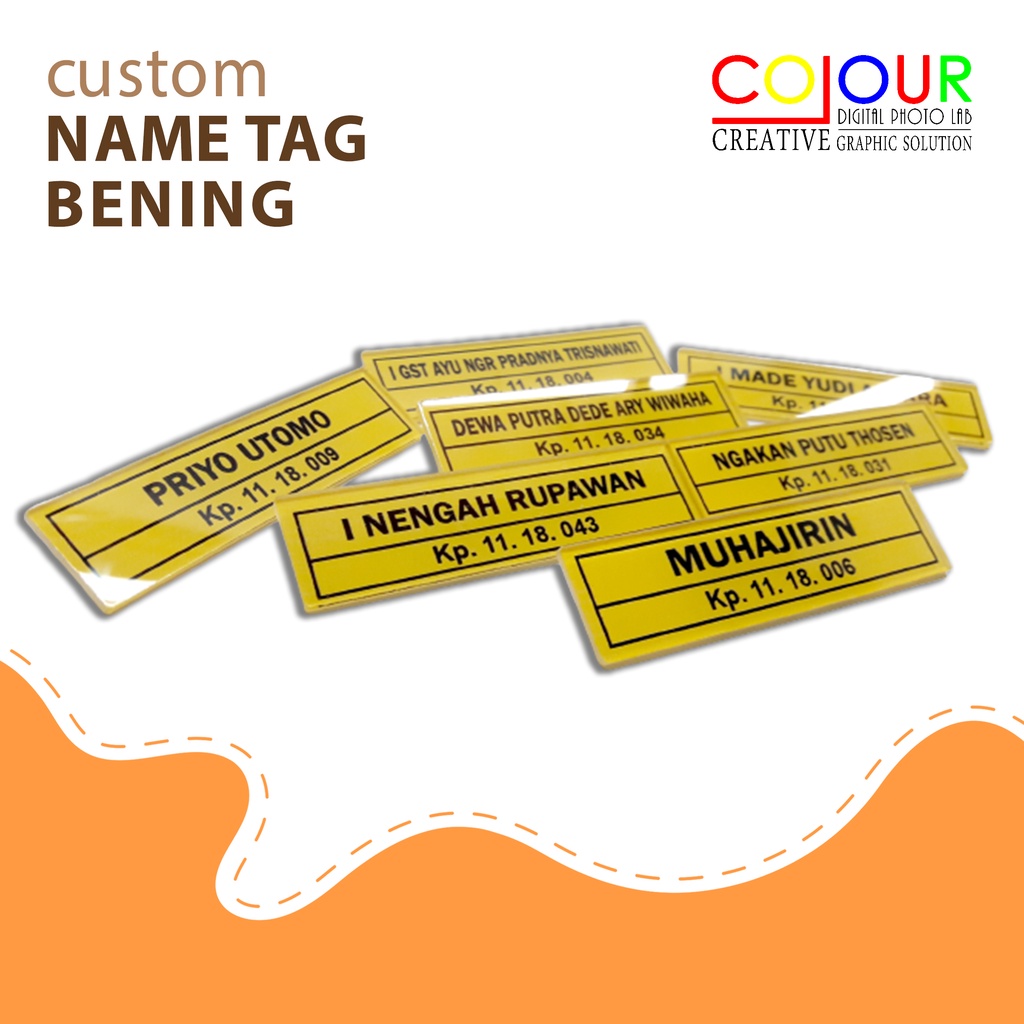 Jual NAME TAG BENING / NAMA DADA / PAPAN NAMA AKRILIK BENING - CUSTOM ...