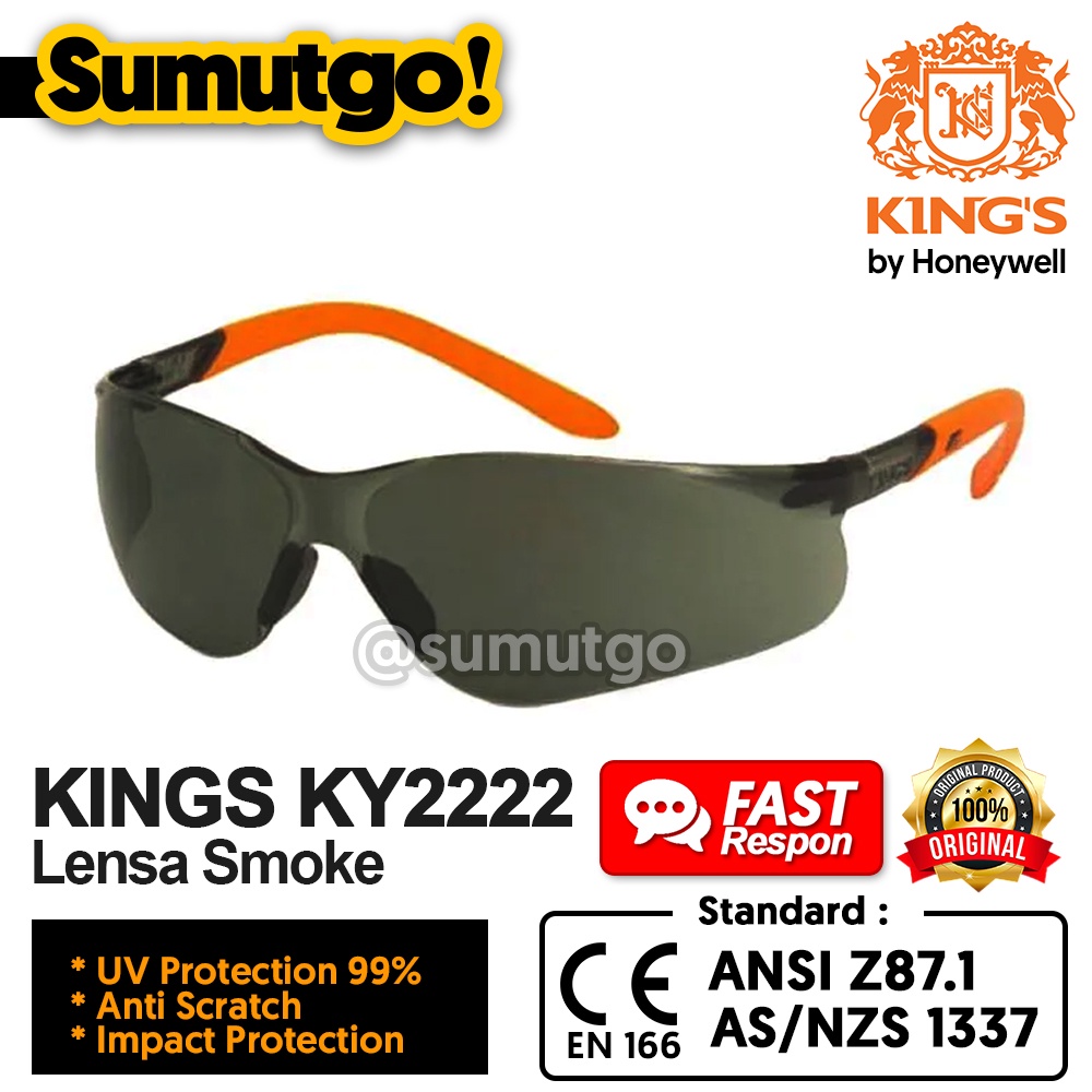 Jual Kings KY2222 Safety Glass Smoke / KY 2222 Kacamata Kerja Kebun ...