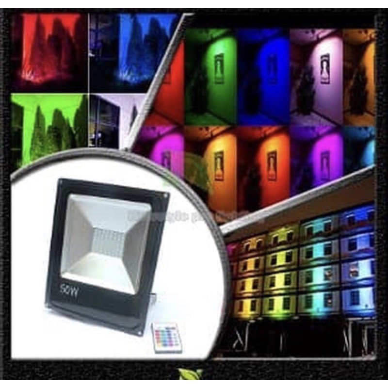 Jual Lampu sorot led 50 watt 50w 50watt RGB lampu led sorot RGB 50 watt ...
