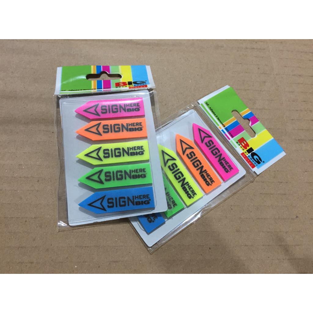 Jual Sticky Notes BIG Index( 5 Warna Panah SIGN HERE) | Shopee Indonesia