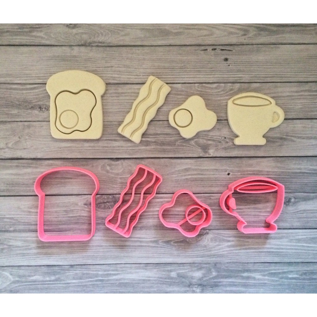 Jual Cetakan Kue Kering / Roti / Fondant tema Breakfast Set 4 Pcs ...