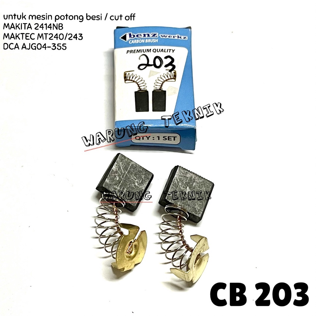 Jual CARBON BRUSH CB 203 ARANG SPUL SEPUL KUL MESIN POTONG BESI MAKITA 2414NB MAKTEC MT240 MT243 ...