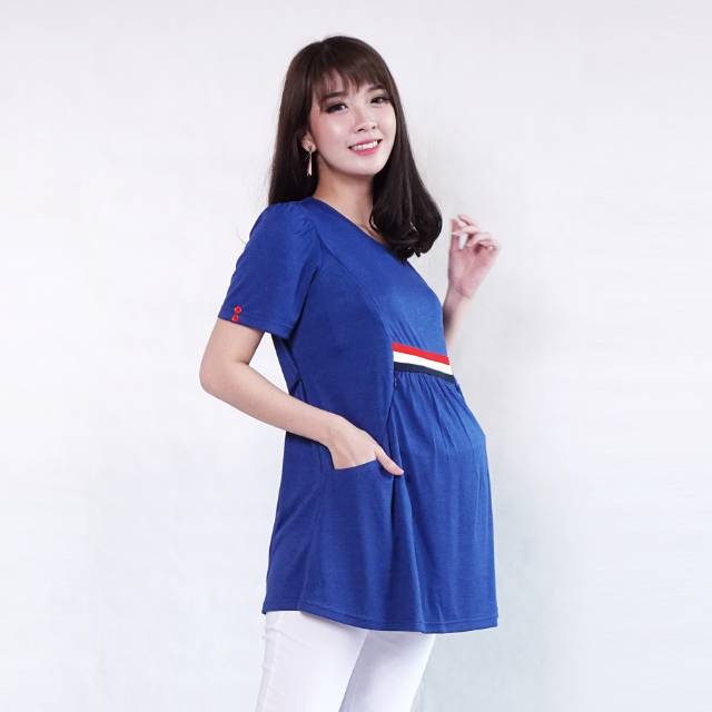 Jual Blus hamil Eliza in blue | Shopee Indonesia