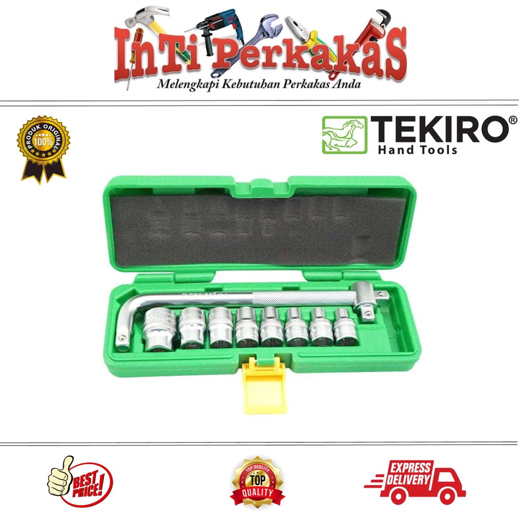 Jual Tekiro Hand Socket Set 10 pcs 1/2" 8-24mm Kunci Sok Set Box Plastik 6PT 12PT / Tool Kit Set ...