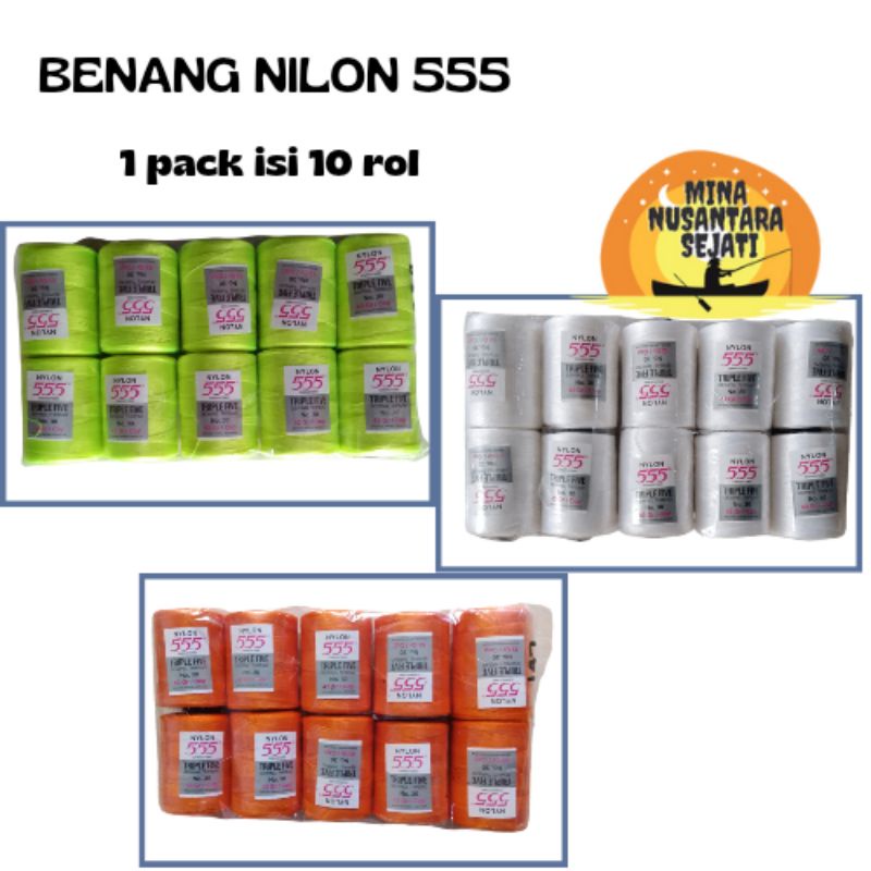 Jual BENANG NILON / BENANG JAHIT MERK 555 - HARGA PER PACK (ISI 10 ROL ...