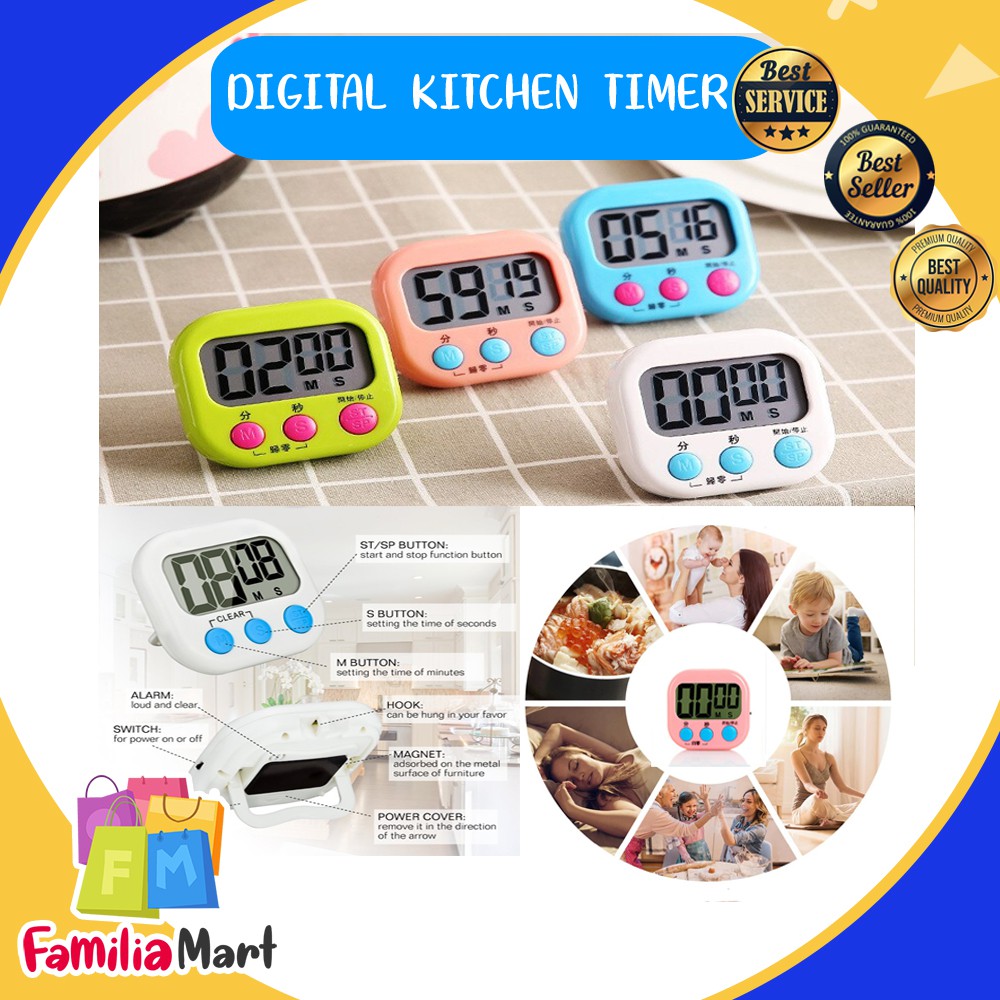 Jual Digital Kitchen Timer Masak Magnet JAM ALARM STOPWATCH Dapur Masak ...