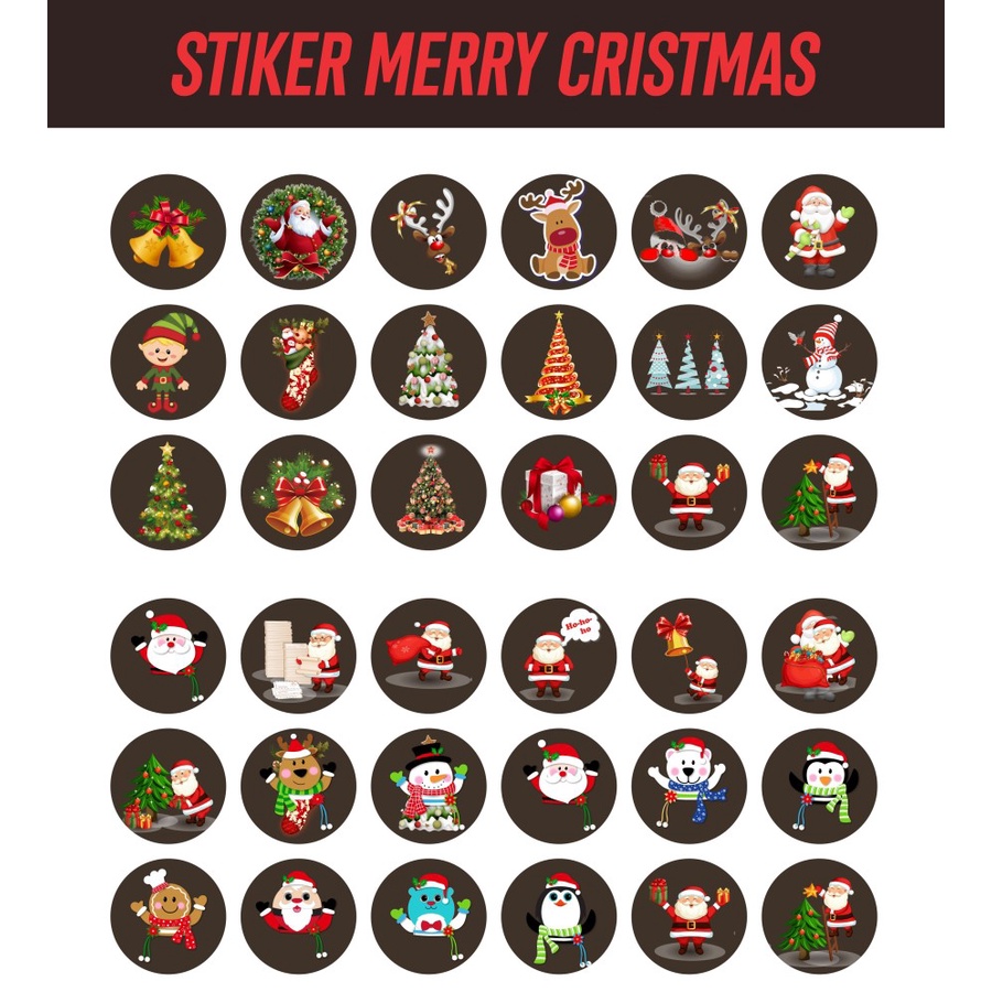 Jual STIKER UCAPAN NATAL I LABEL tema Merry Christmas MURAH | Shopee ...