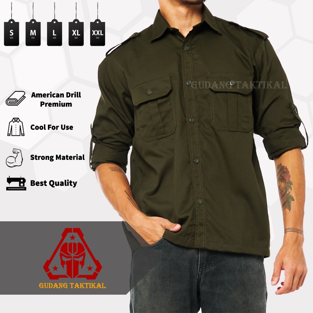 Jual KEMEJA PDL LENGAN PANJANG - Seragam Kerja Kantor Kemeja Lapangan ...